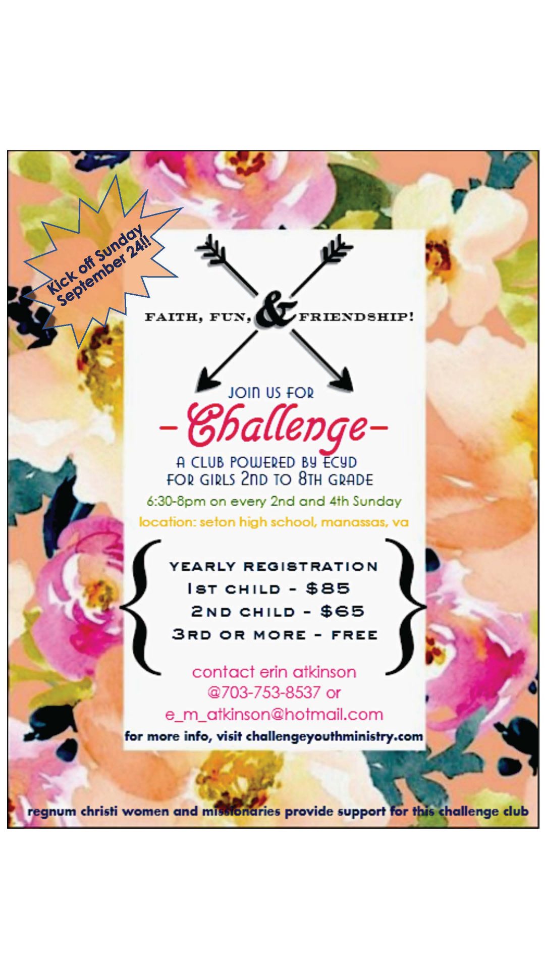 Girls Challenge Club Flyer | Seton School Manassas