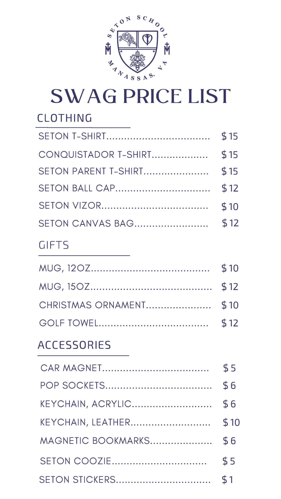 Seton Spirit Store - Seton School Manassas