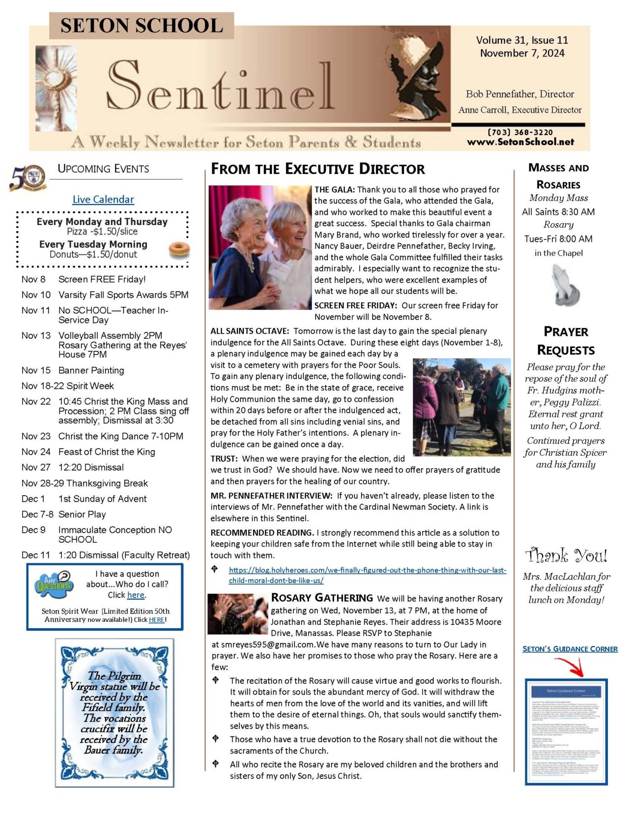 The Sentinel – November 7, 2024 | Seton School Manassas